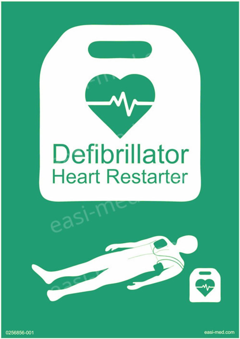 Defibrillator Heart Restarter Sign - easi signs