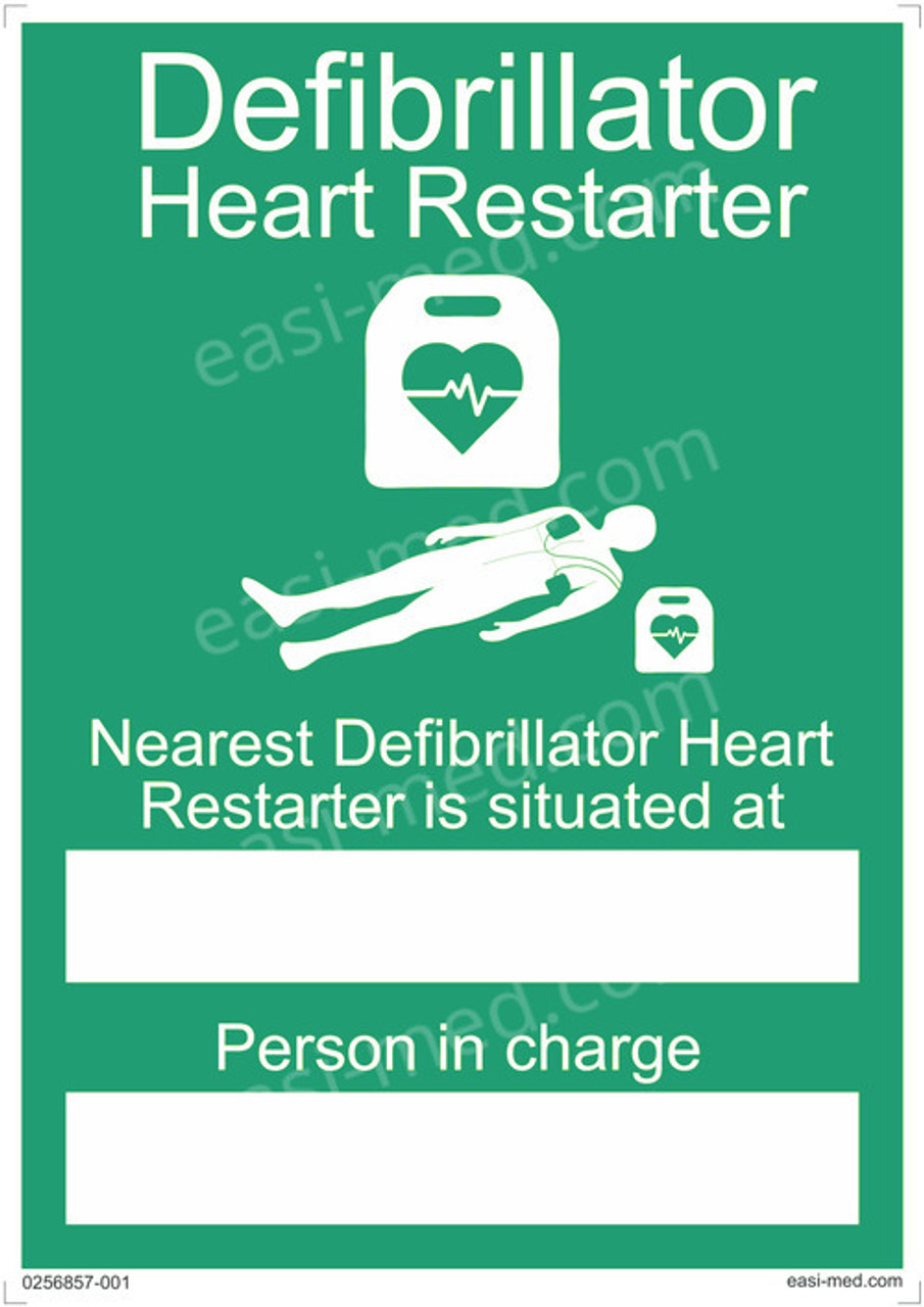 Nearest Defibrillator Sign - easi signs